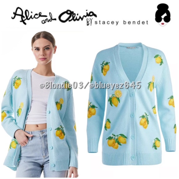 Alice + Olivia | Sweaters | Alice Olivia Bradford Lemon Embroidered ...